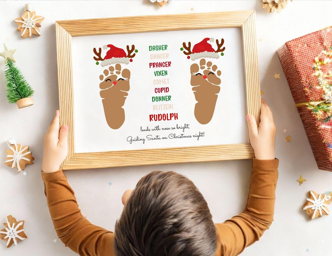 Footprint Reindeer Poem Printable – Rudolph Christmas Keepsake Craft ...