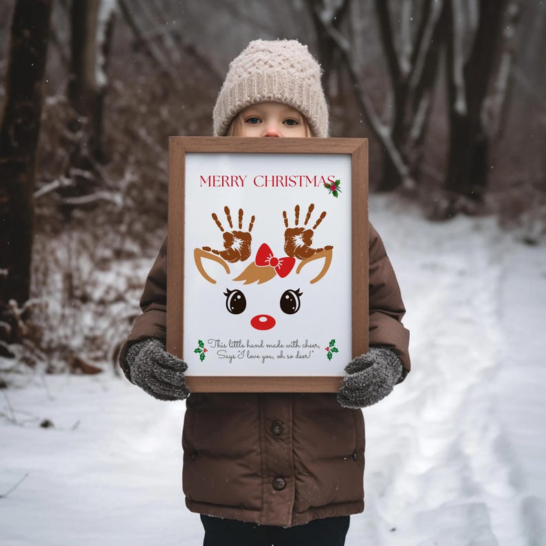 Reindeer Handprint Antlers Printable Set (boy & Girl) – “oh so Deer ...
