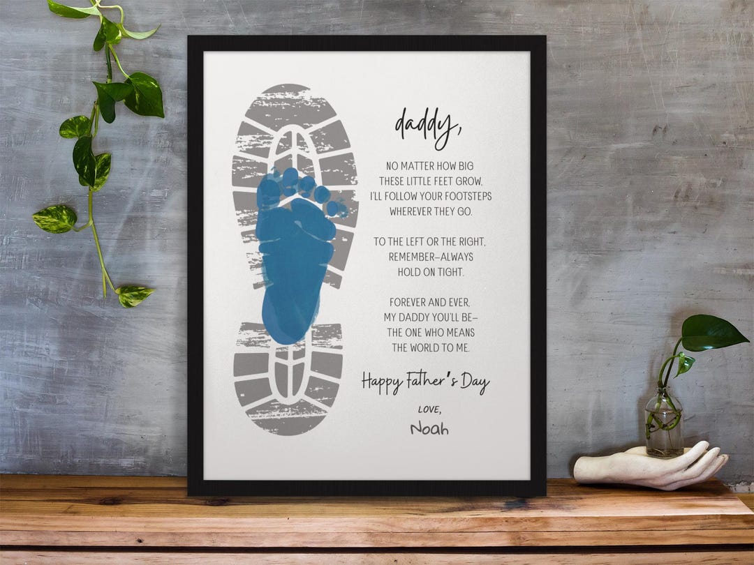 Fathers Day Footprint Craft, Fathers Day Gift, Fathers Day Poem ...