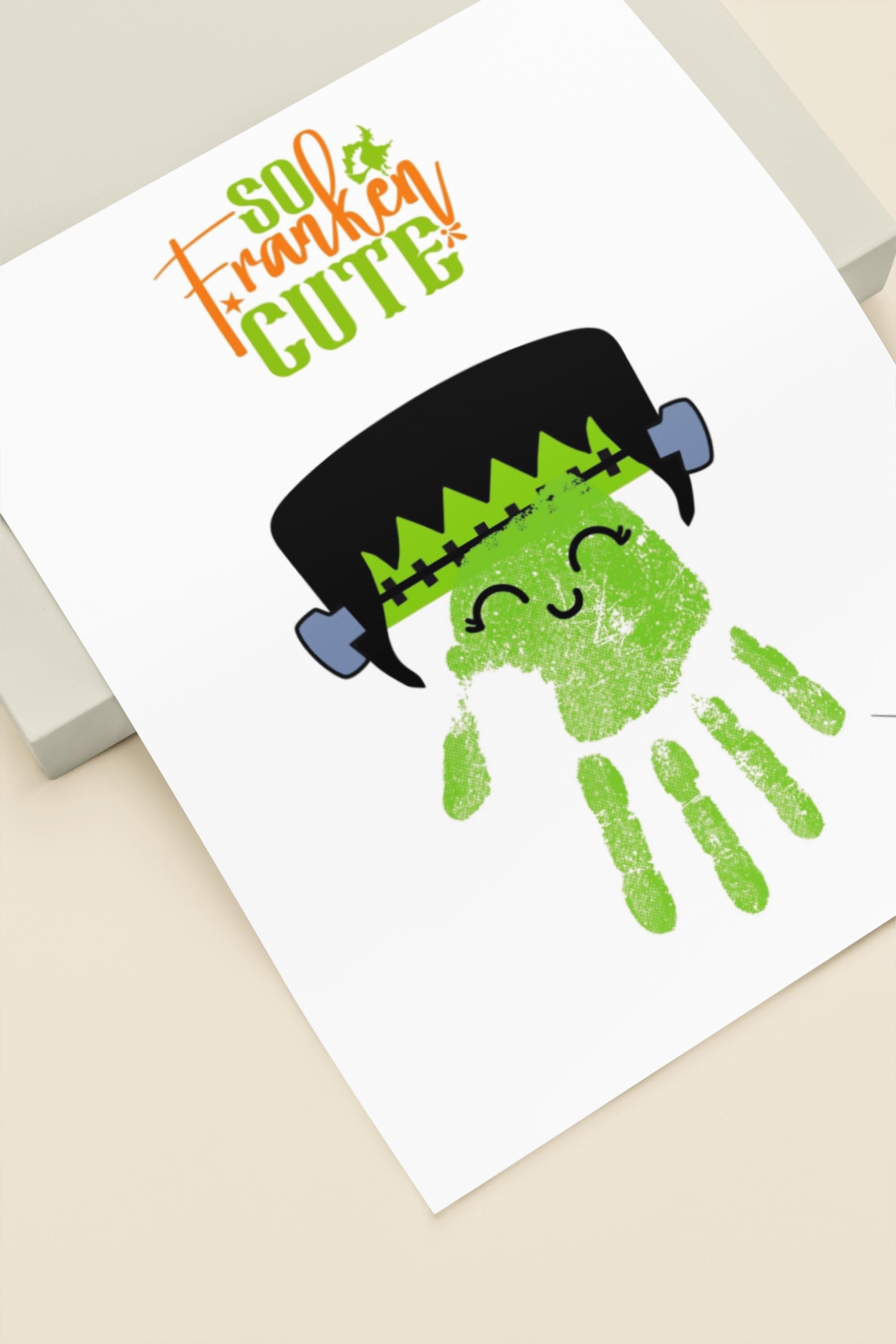 Frankenstein Handprint Art – Halloween Craft, Kid's Printable (PDF) - Etsy