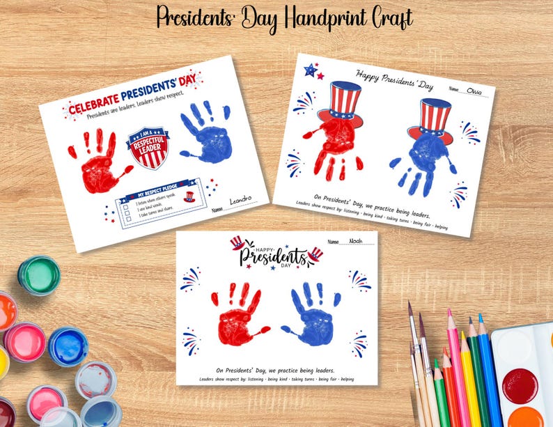 Presidents' Day Handprint Craft for Kids Printable |school Art Project ...