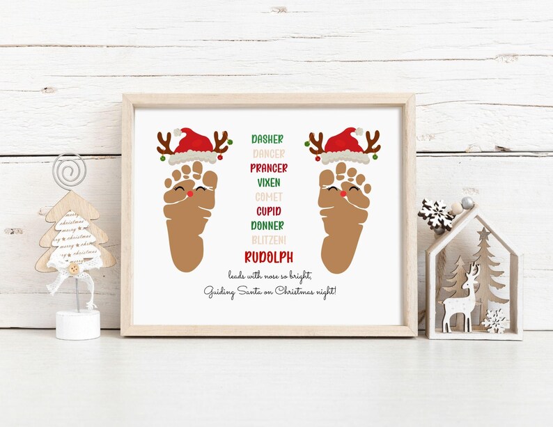 Footprint Reindeer Poem Printable – Rudolph Christmas Keepsake Craft ...