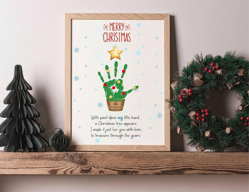 Handprint Christmas Tree Poem – Keepsake Printable for Kids, Holiday ...
