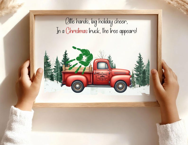 Christmas Truck Handprint Printable, Kids Holiday Keepsake Craft ...