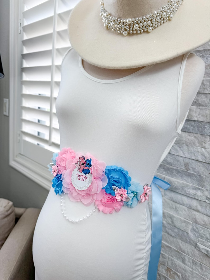 Stitch and Angel Baby Shower Sash and Daddy to Be Pin – Mommy to Be ...