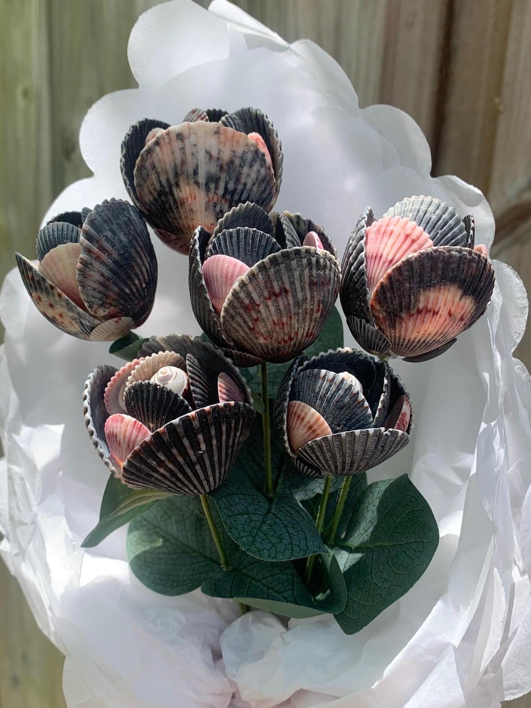 Seashell Roses Beach Art Handmade - Etsy