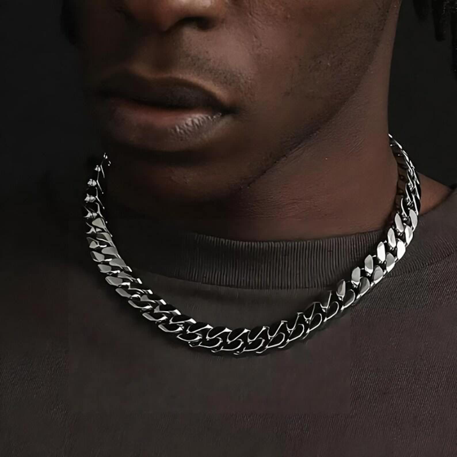 12MM 14MM Thick Cuban Link Chain, Titanium Steel Cuban Link, Hip Hop ...