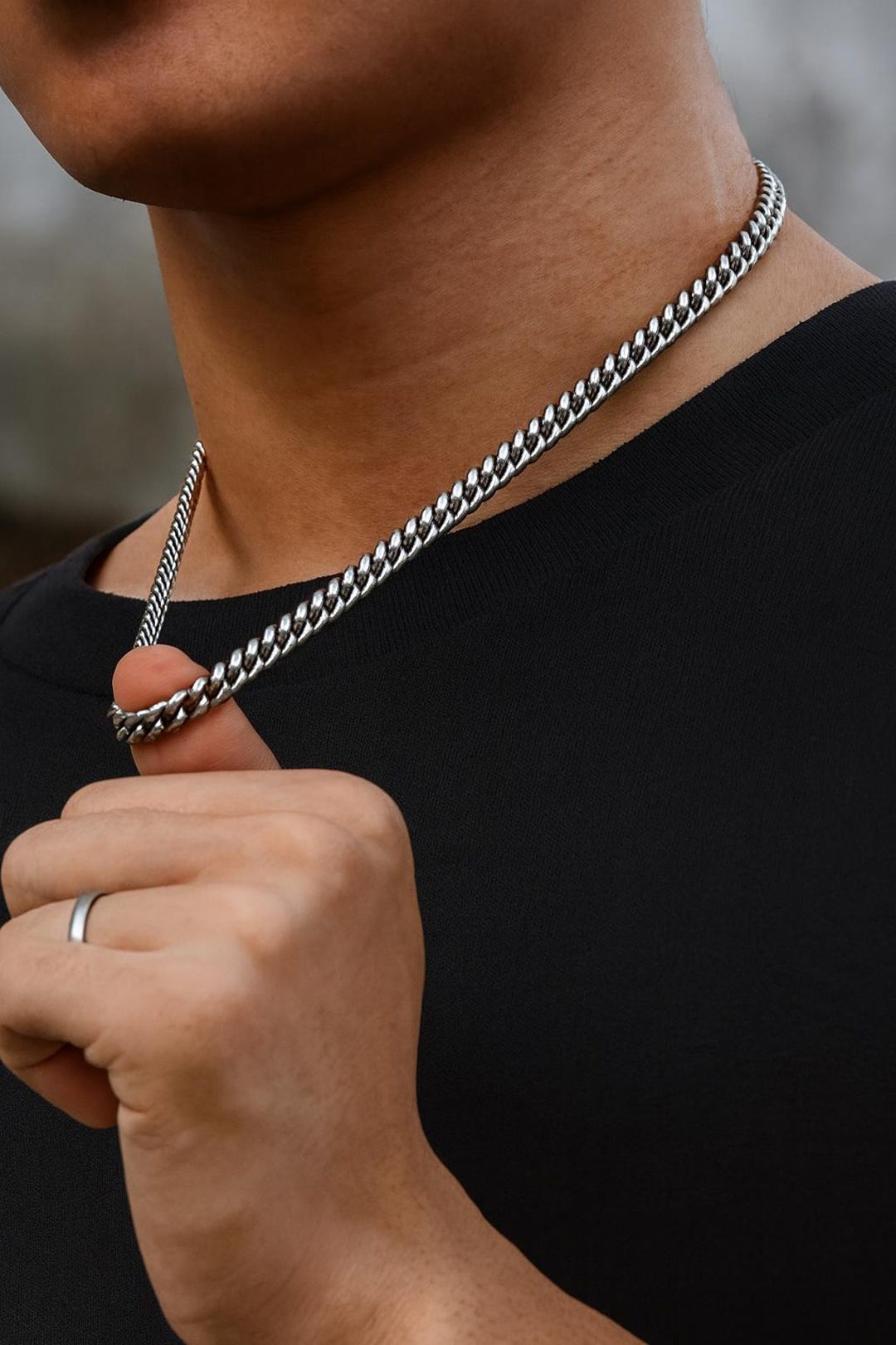 3mm 6mm 8mm Wide Stainless Steel Chain - Men's/unisex Silver Cuban Link ...