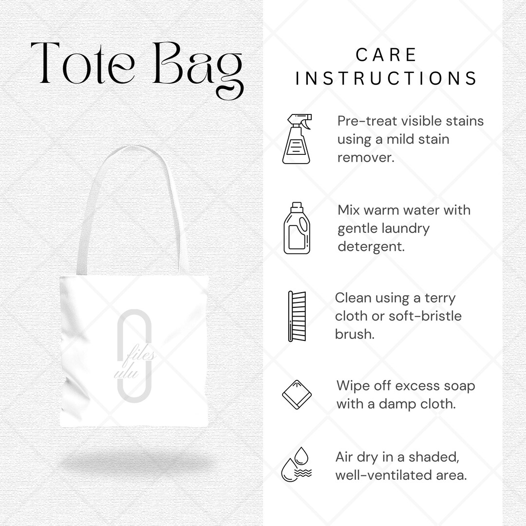 Tote Bag AOP Washing Instructions,tote Bag AOP Care Card,tote Bag ...