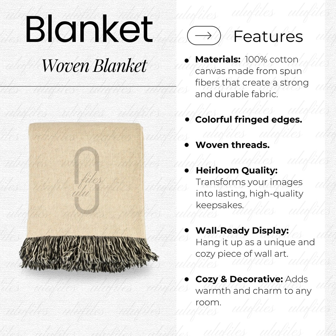 Woven Blanket Chart Woven Blanket Mockup Woven Throw Blanket Product ...