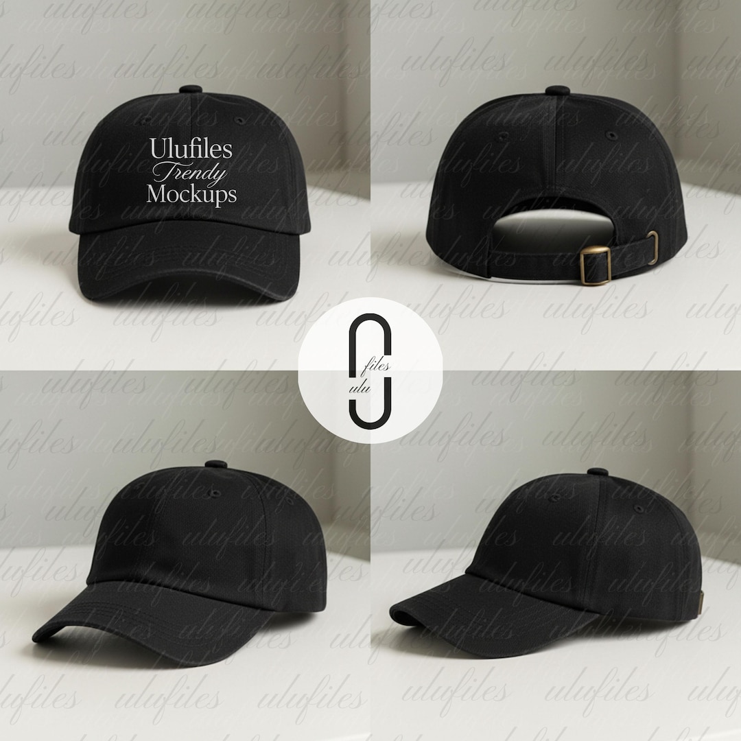 Cap Mockup Black Classic Dad Cap Mock up Black Baseball Cap Yupoong ...