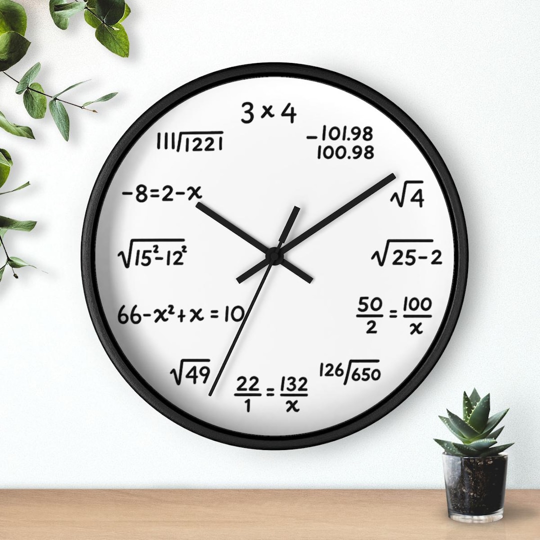 Funny Math Equation Clock: Silent, Non-ticking Algebra Decor - Etsy