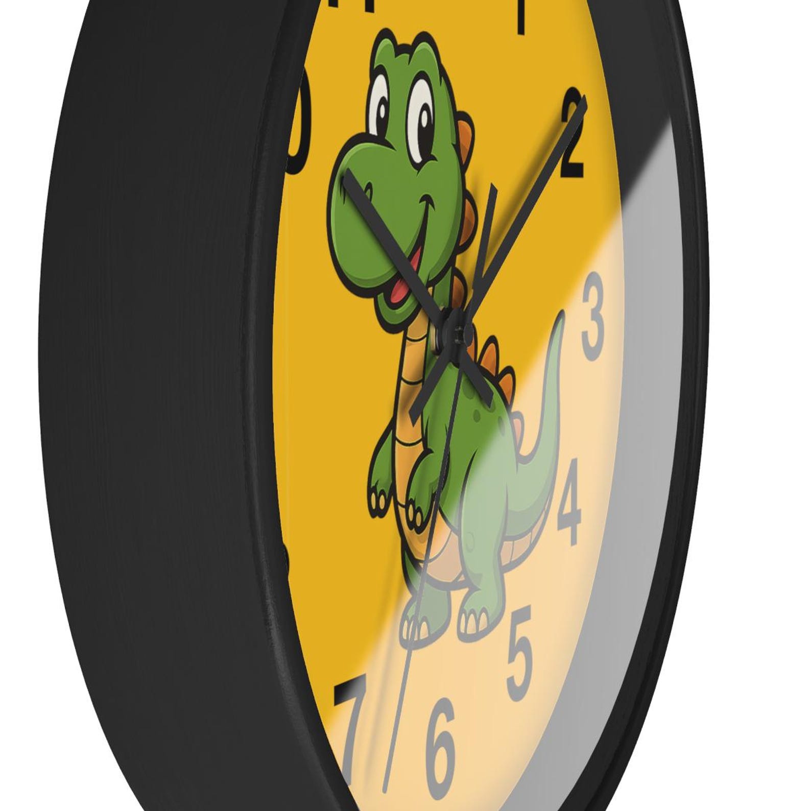 Cartoon Dinosaur Wall Clock: Kids Nursery Decor, Wooden Frame - Etsy