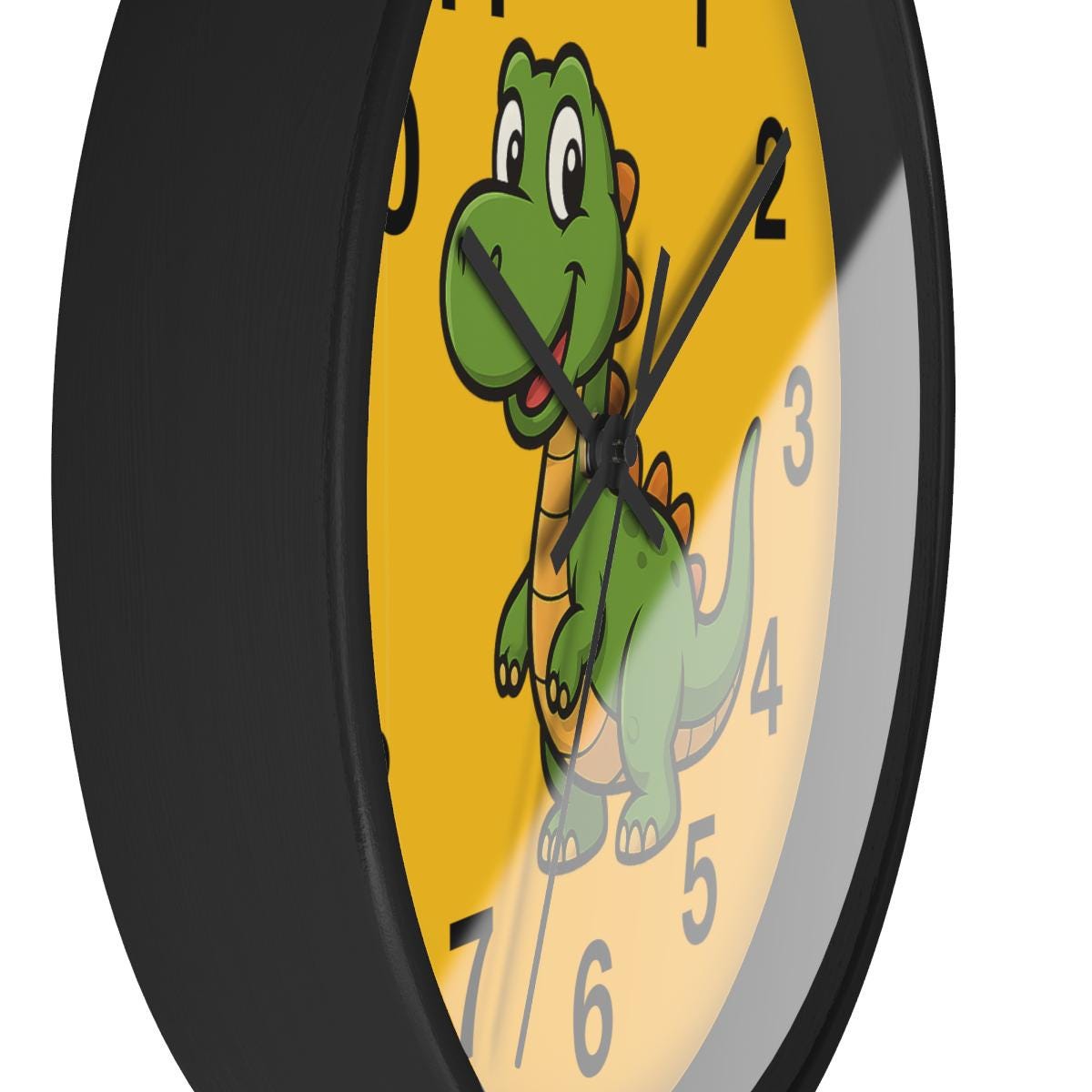 Cartoon Dinosaur Wall Clock: Kids Nursery Decor, Wooden Frame - Etsy