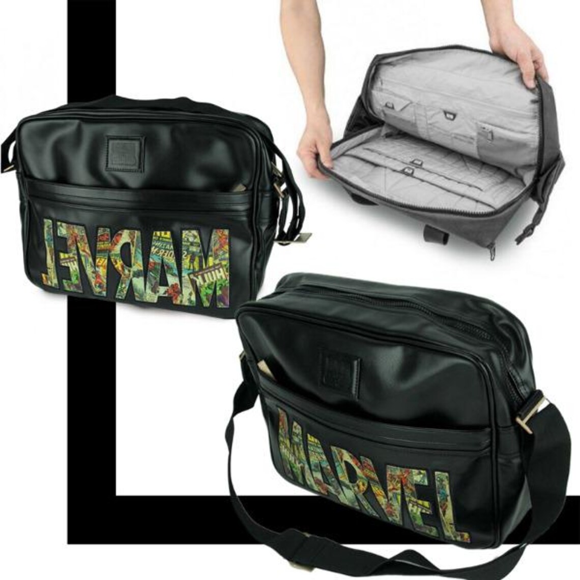 Marvel Comic Logo Messenger Bag ,adjustable Straps, Officially Licensed ...