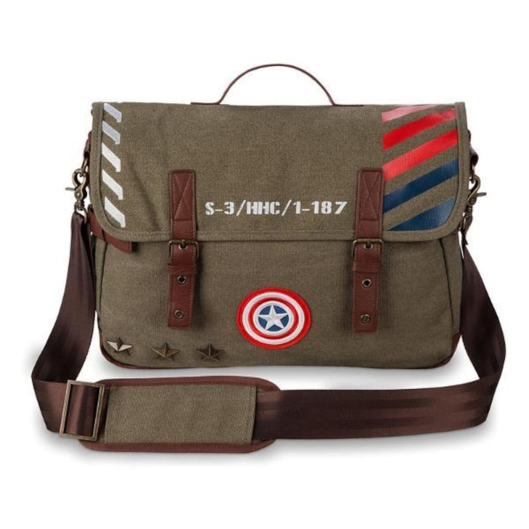 MVL Captain America Messenger Bag - Olive-green Rugged Canvas Satchel ...