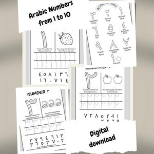 Arabic Numbers Worksheets From 1 to 10 - Etsy Australia
