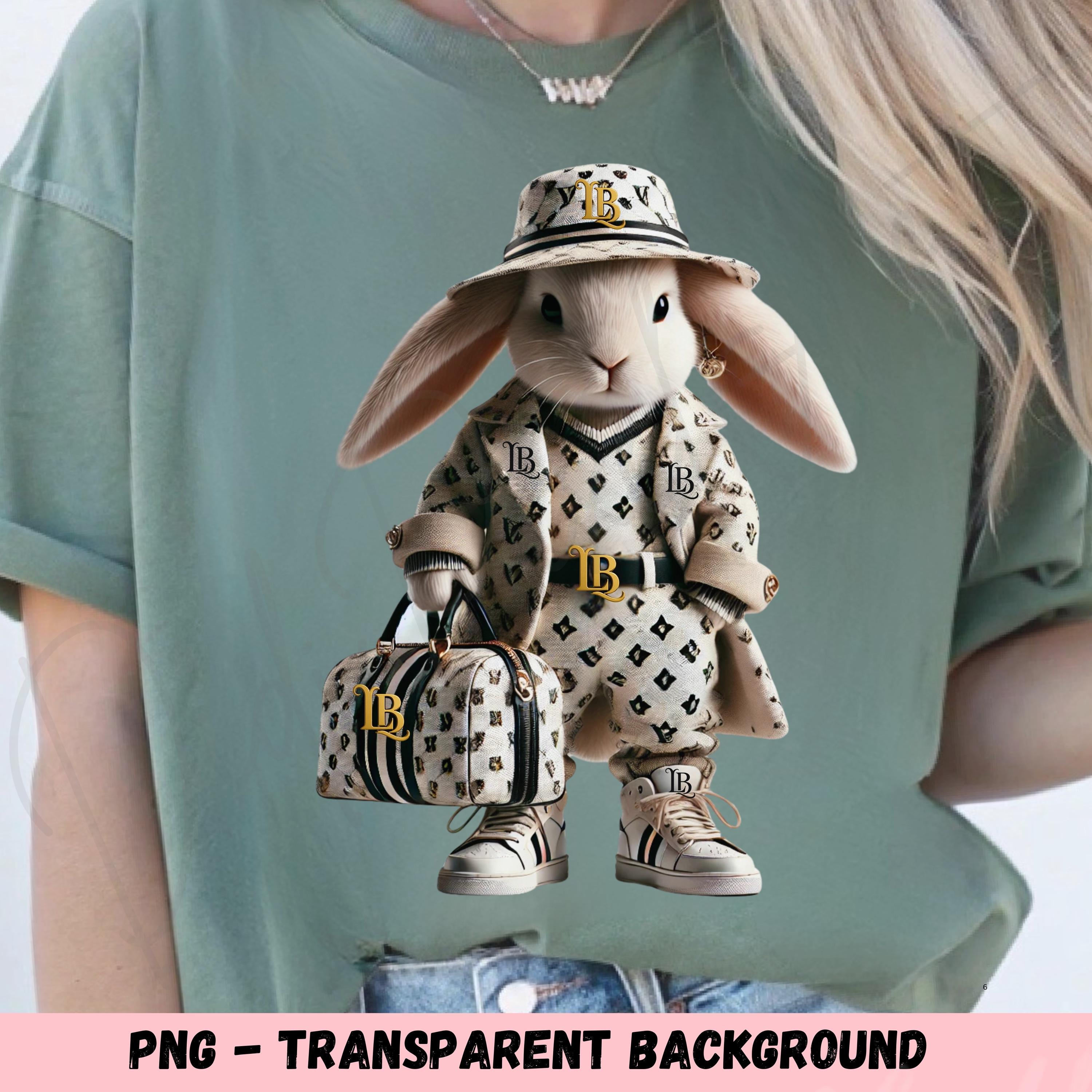 Monogram Designer Png,easter Bunny, Bad Bunny,luxe Bunny Digital ...