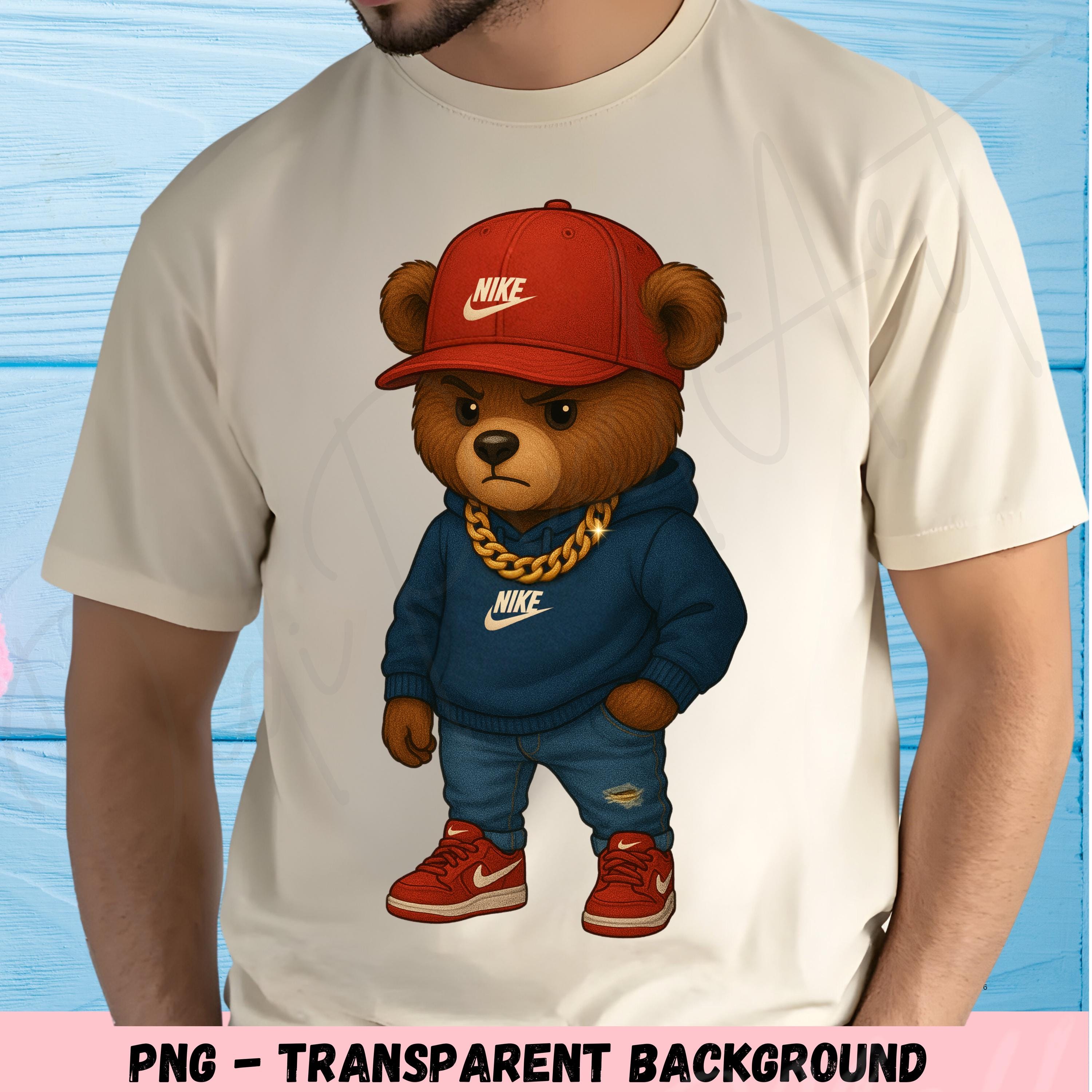 Designer Bear PNG: Hip Hop Teddy, Urban Streetwear Graphic (digital ...