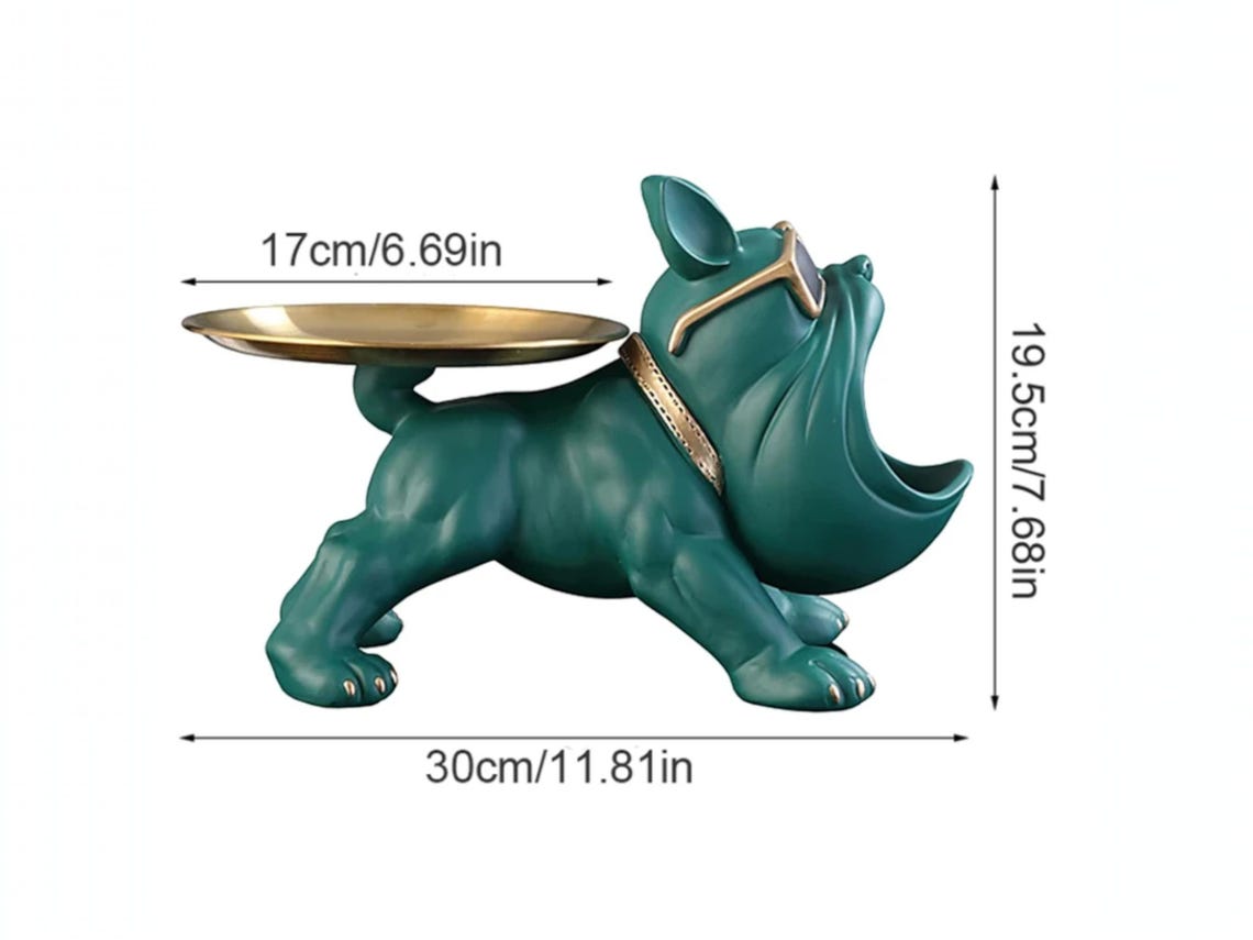 Luxury Bulldog Storage Statue – Resin Dog Figurine & Organizer Box ...