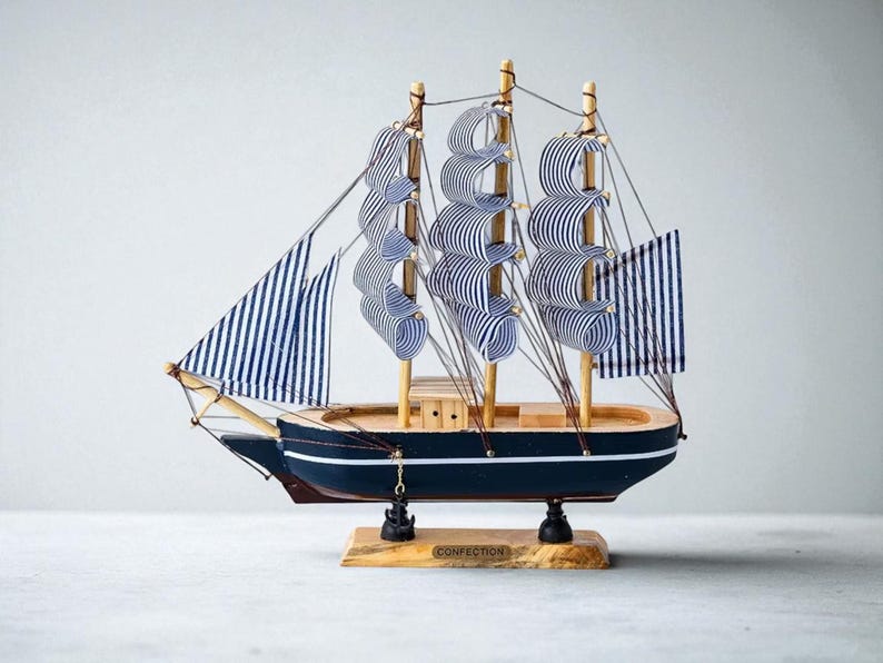 Wooden Sailboat Model • Handmade Nautical Decoration • Luxury Office ...