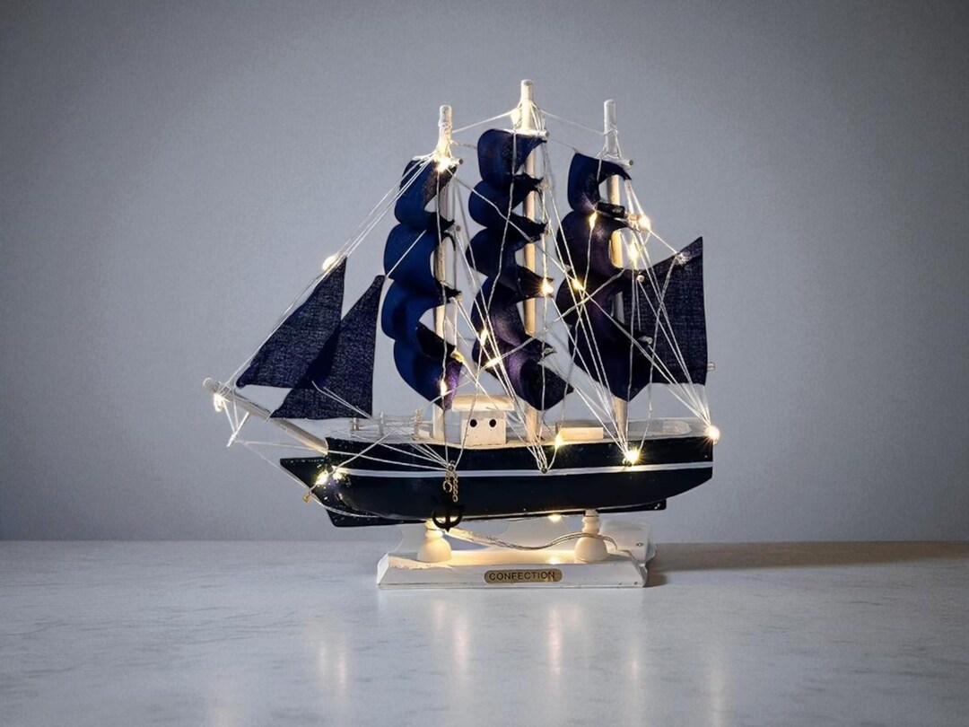 Wooden Sailboat Model • Handmade Nautical Decoration • Luxury Office ...