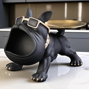 Luxury Bulldog Storage Statue – Resin Dog Figurine & Organizer Box ...