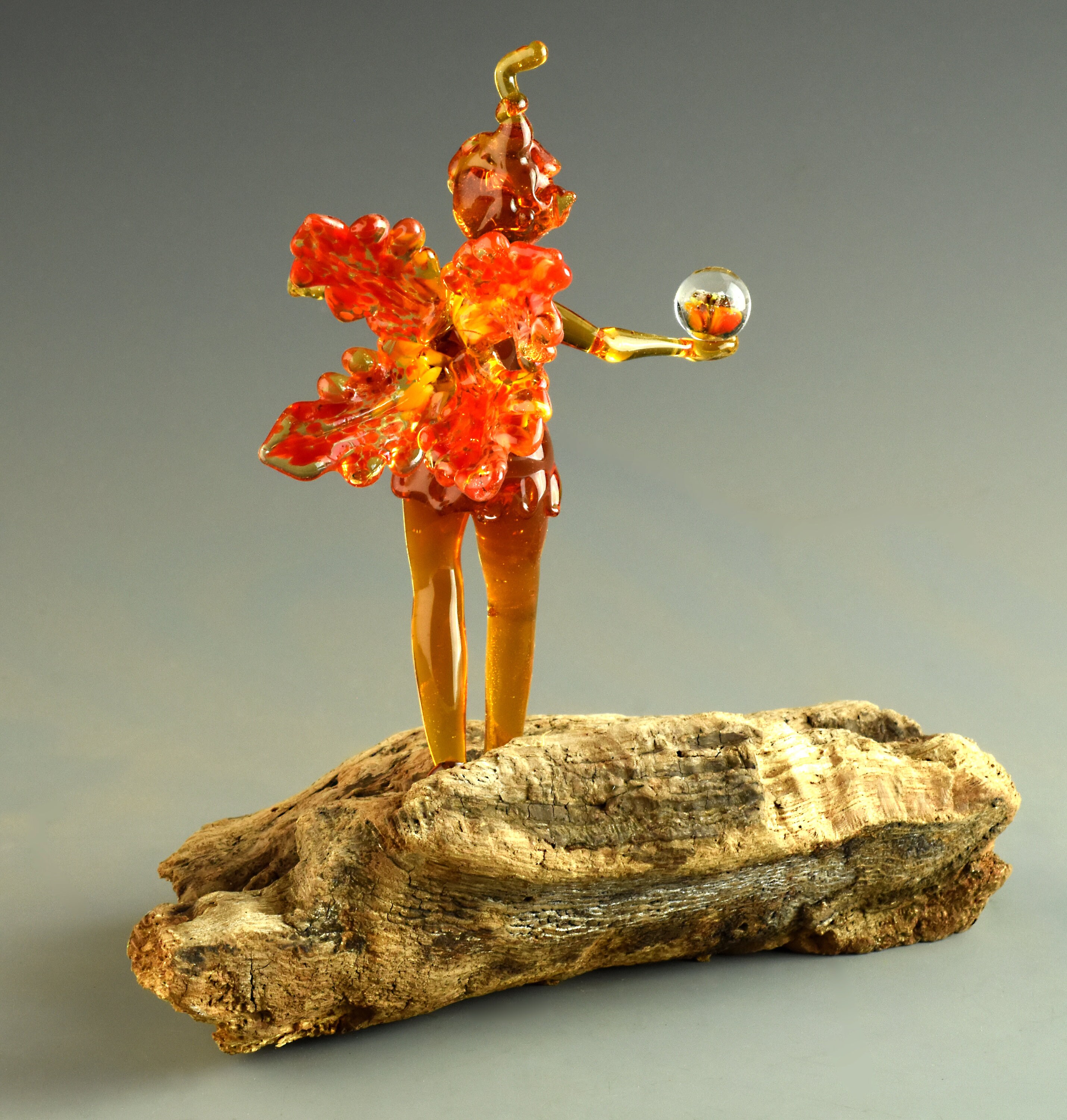 Fairy Sculpture- Autumn Sprite - Art Glass Flameworked Italian Glass on ...