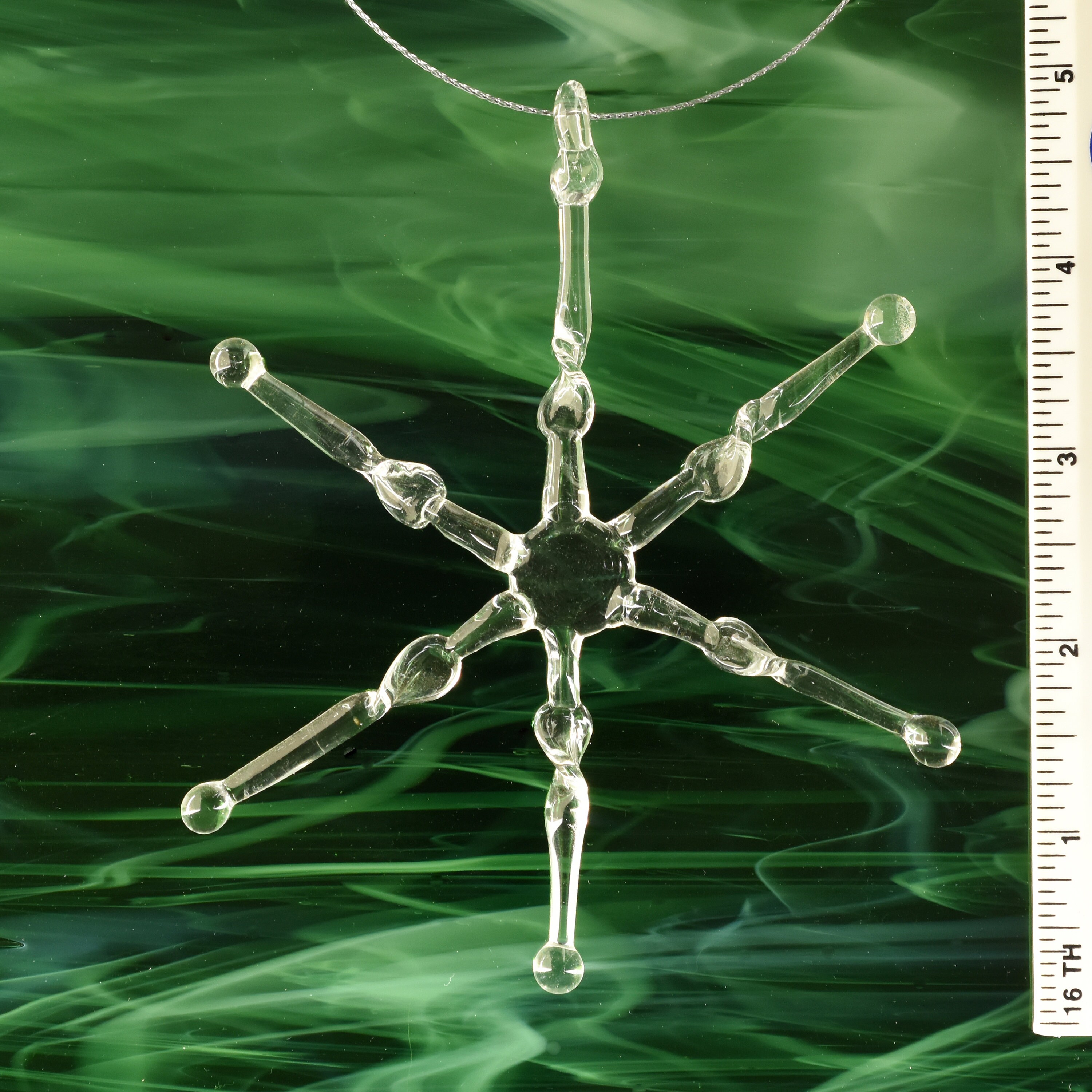 Snowflake - Flameworked Art Glass Clear - Etsy