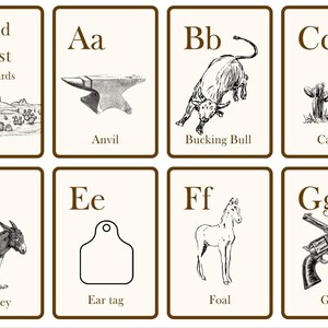 Wild West Themed Alphabet Flash Cards - Etsy