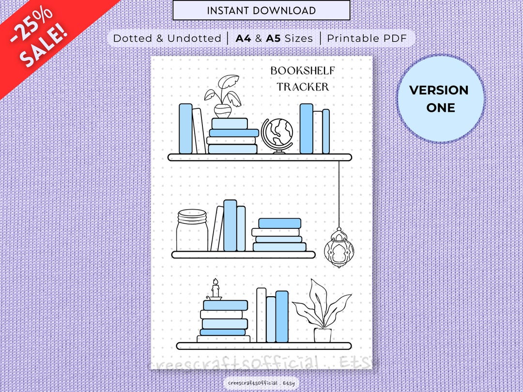 Bookshelf Reading Tracker, Bullet Journal Printable (A4/A5) - Etsy