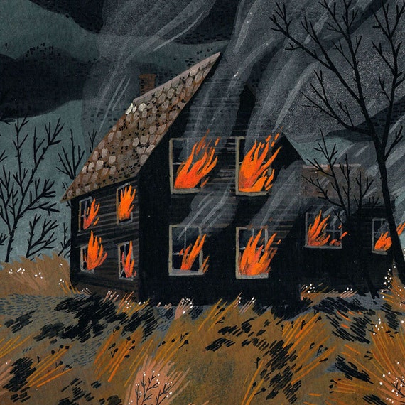 House On Fire Drawing