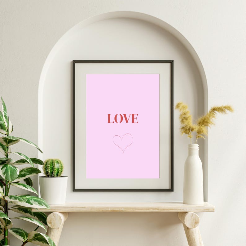 Minimalist Maximalist Wall Art Positive Affirmation Poster Love Peace ...