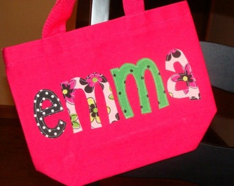 Girls School Tote Bag Personalized Library Tote Preschool | Etsy