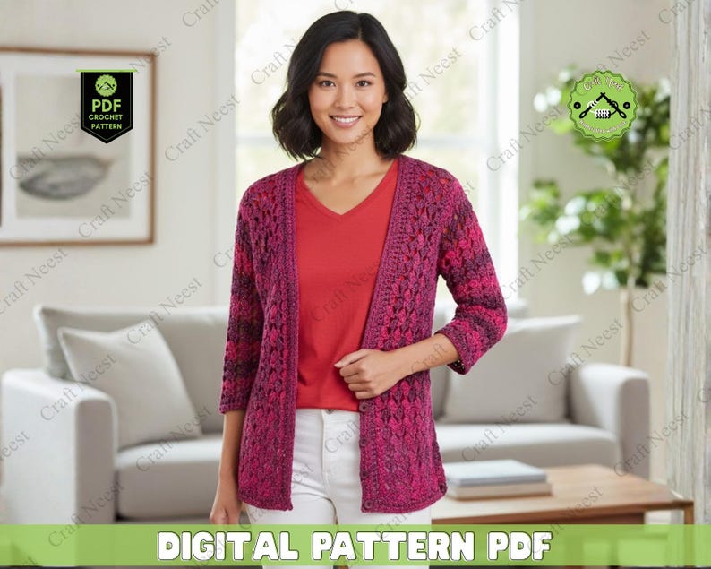 Easy Lacy Crochet Cardigan Pattern Lace Crochet Jumper Pattern Crochet ...