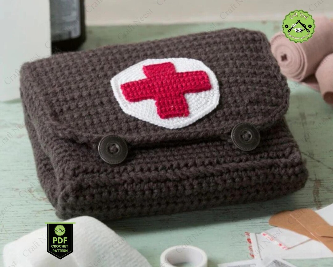 Crochet Doctor Kit Pattern Crochet Medical First Aid Bag Pattern Doctor ...