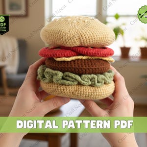Cheeseburger Crochet Plushie Pattern No Sew Hamburger Crochet Pattern ...