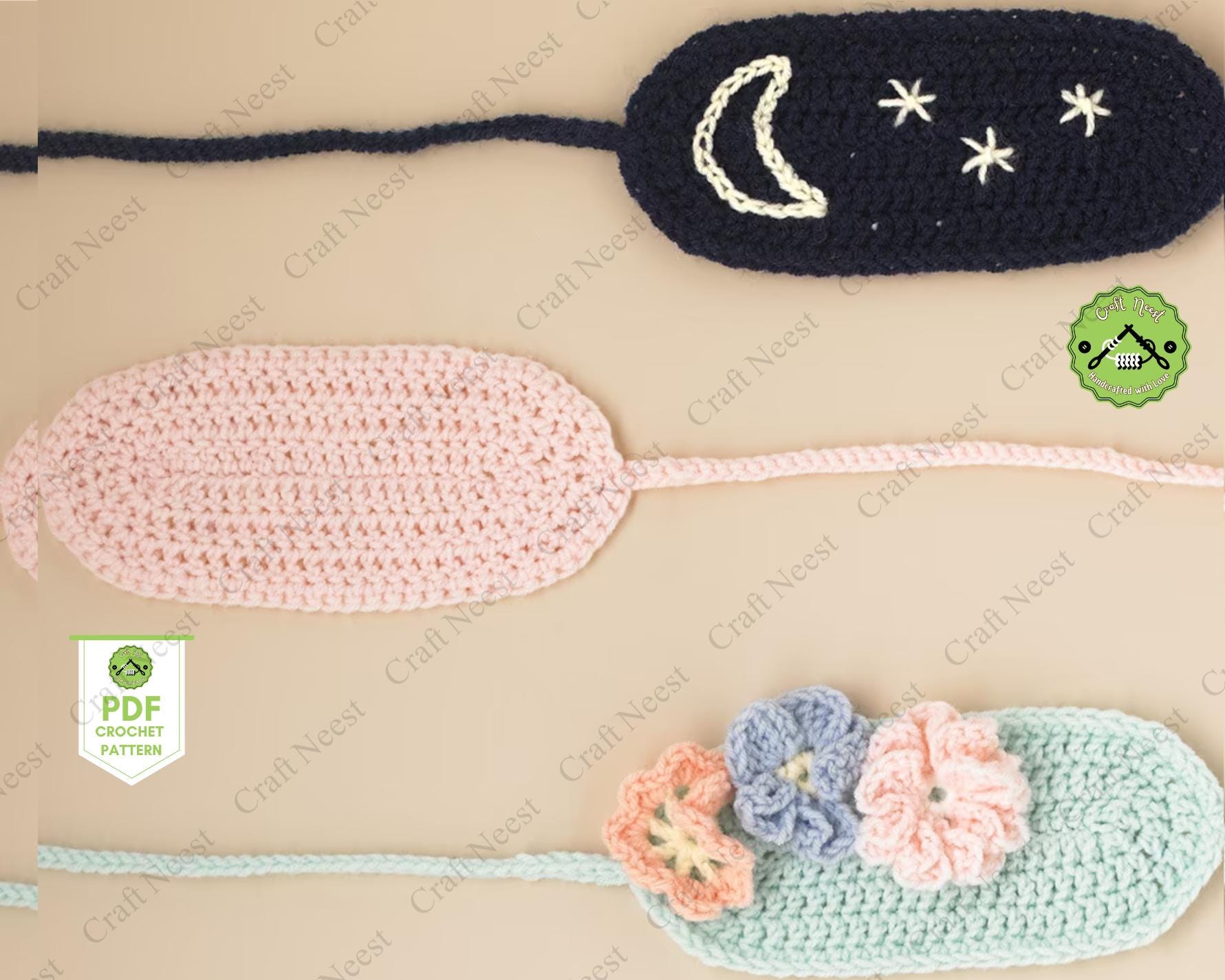 Crochet Eye Mask Pattern Sleeping Mask Crochet Pattern DIY Sleep Mask ...