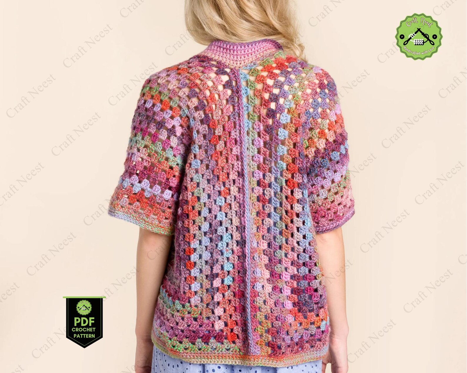 Relaxagon Crochet Shirt Pattern Crochet Button Shirt Granny Square Polo ...