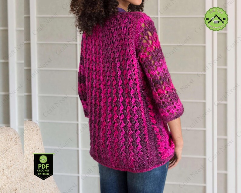 Easy Lacy Crochet Cardigan Pattern Lace Crochet Jumper Pattern Crochet ...