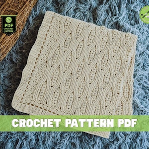 Braided Wheat Crochet Afghan Pattern - Etsy