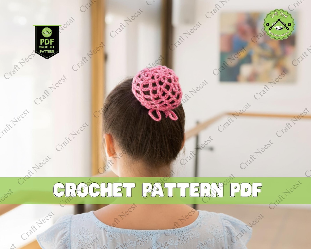Crochet Bun Cover Pattern PDF Instant Download Hair Net Crochet Pattern ...