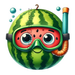 Funny Summer Watermelon Clipart Bundle, 25 Fruit Graphics, Watermelon ...