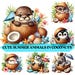 Cute Summer Animals Clipart Bundle, 40 Animal Graphics, Coconut Png ...