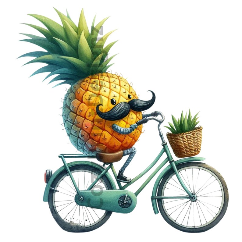 Funny Summer Pineapple Clipart Bundle, 25 Fruit Graphics, Pineapple Png ...
