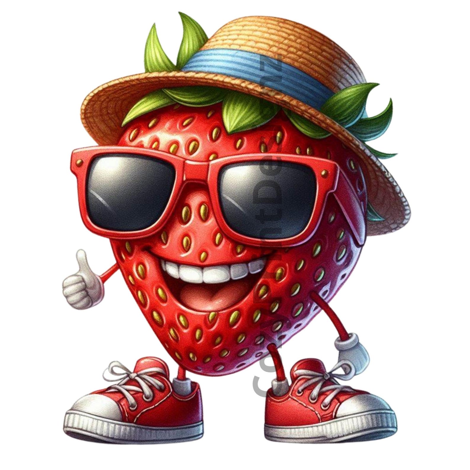 Funny Summer Strawberry Clipart Bundle, 25 Fruit Graphics, Strawberry ...