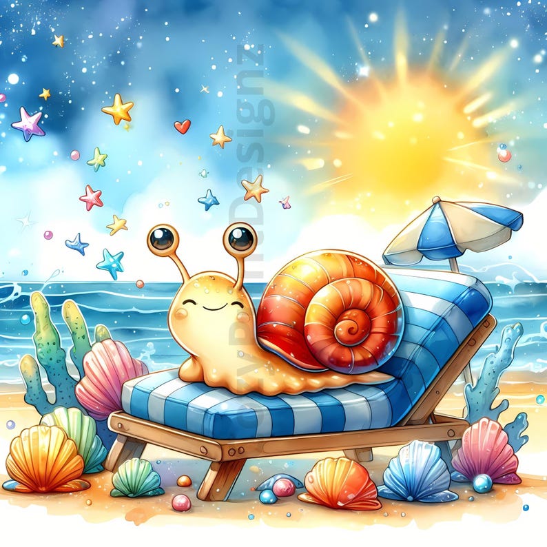 Summer Sea Animals Clipart Bundle, 20 Summer Graphics, Beach Png, Cute ...