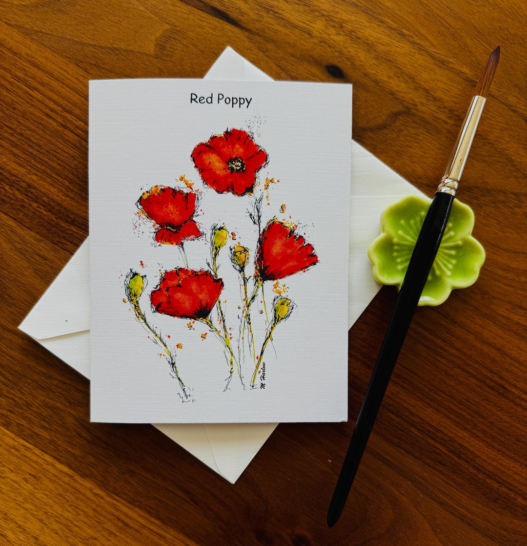 POPPY Stories, Blank Note Cards, Red Poppy, Flowers, Poppies, Poppy ...