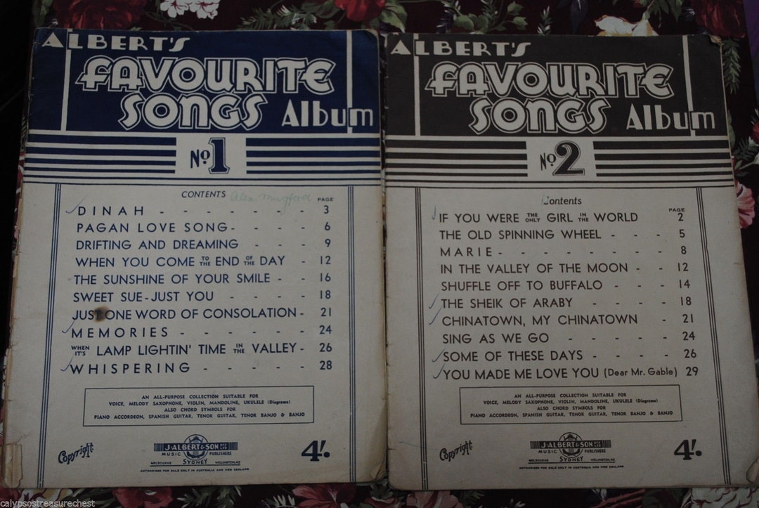 Vintage ALBERTS SONGS Albums / Sheet Music Booklets STRAUSS, Other ...