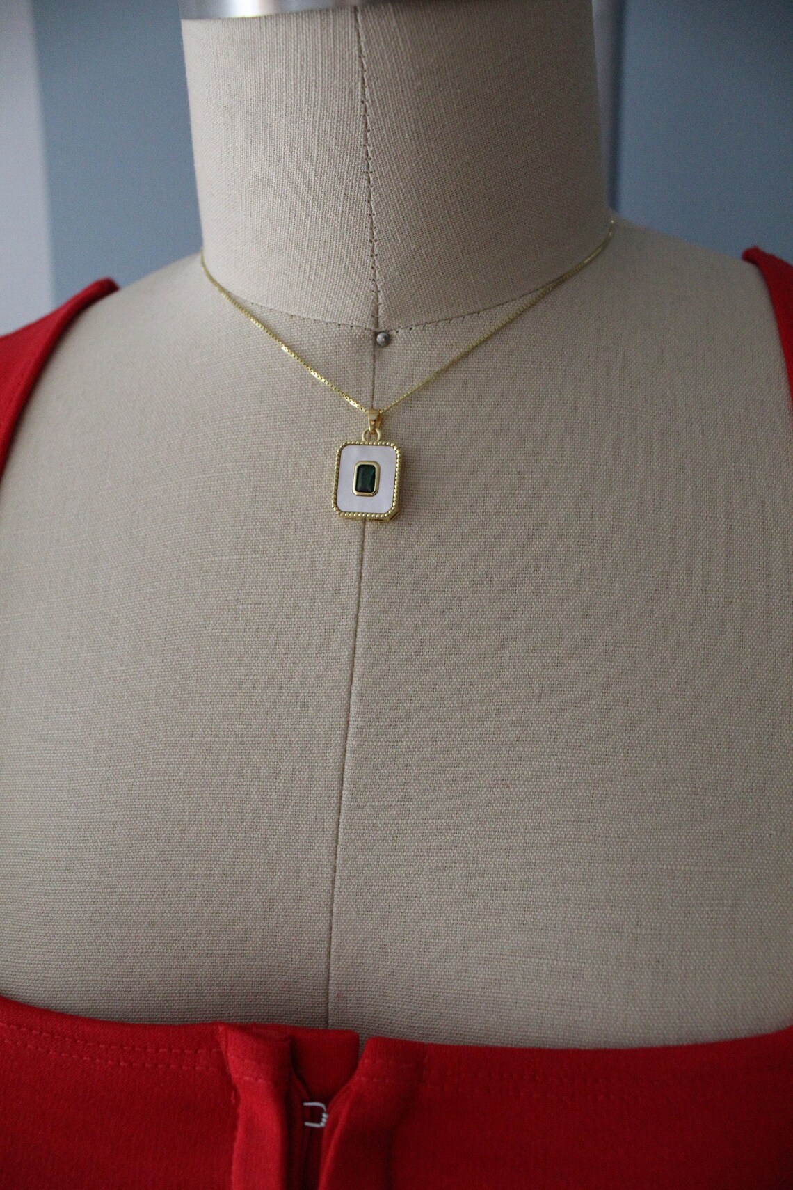SIREN Eye Charm Necklace | Victorian Mother of Pearl Charm Necklace ...